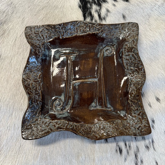 H Inital Plate | Other | Pottery Initial H Plate Handmade X10 | Poshmark